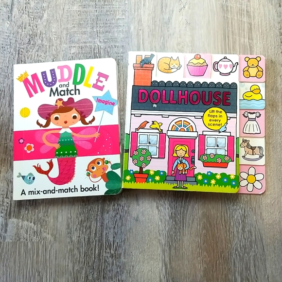 Toys | Toddler Girls Books Preschool Muddle And Match Imagine Dollhouse ...